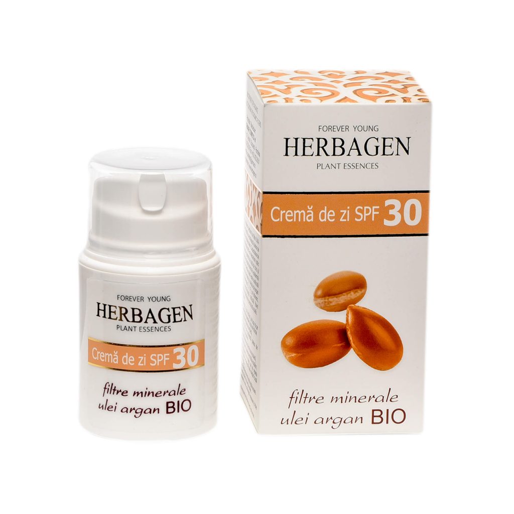Cremă de zi SPF 30 cu filtre minerale și ulei argan BIO - Herbagen