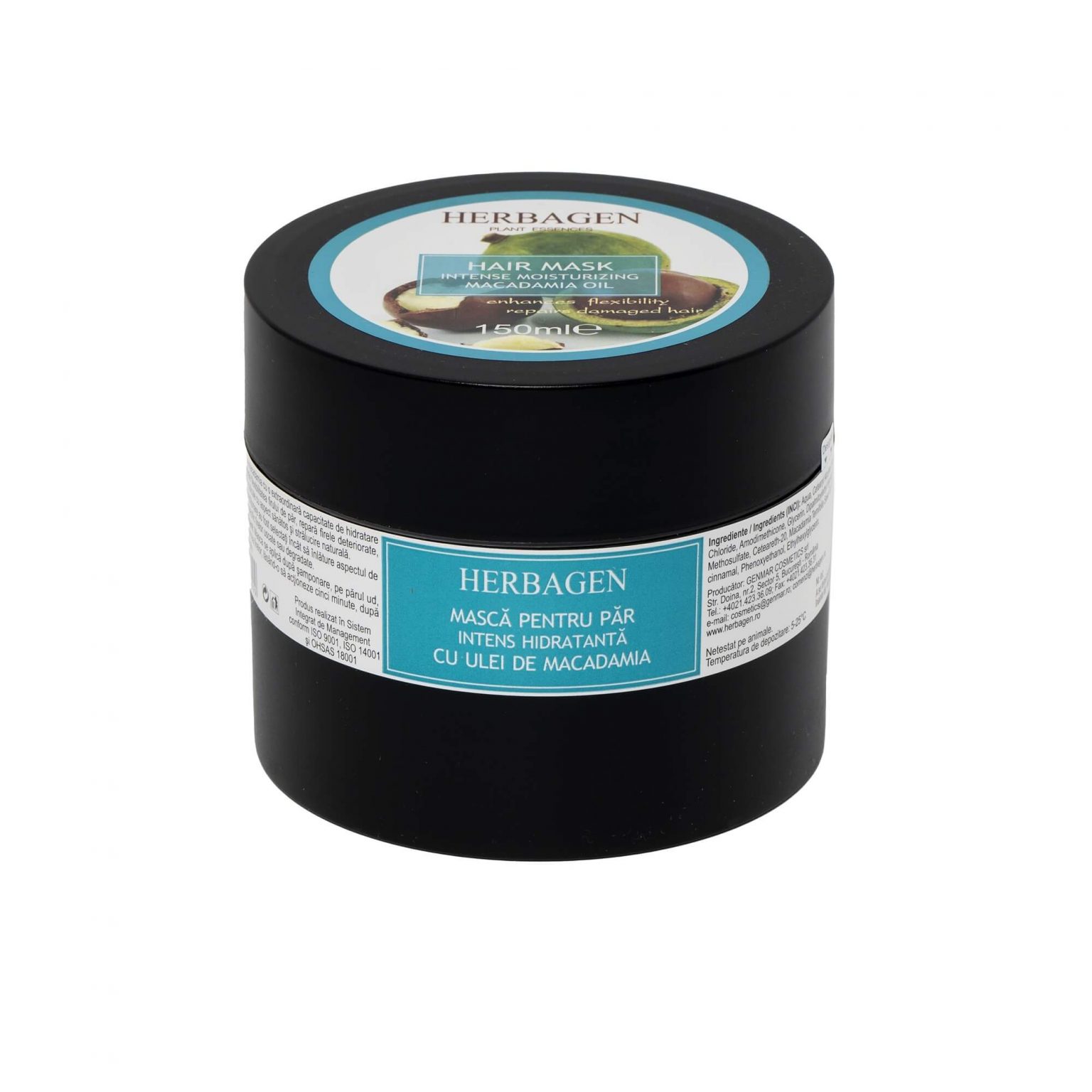 Mască de păr intens hidratantă cu ulei de macadamia - Herbagen